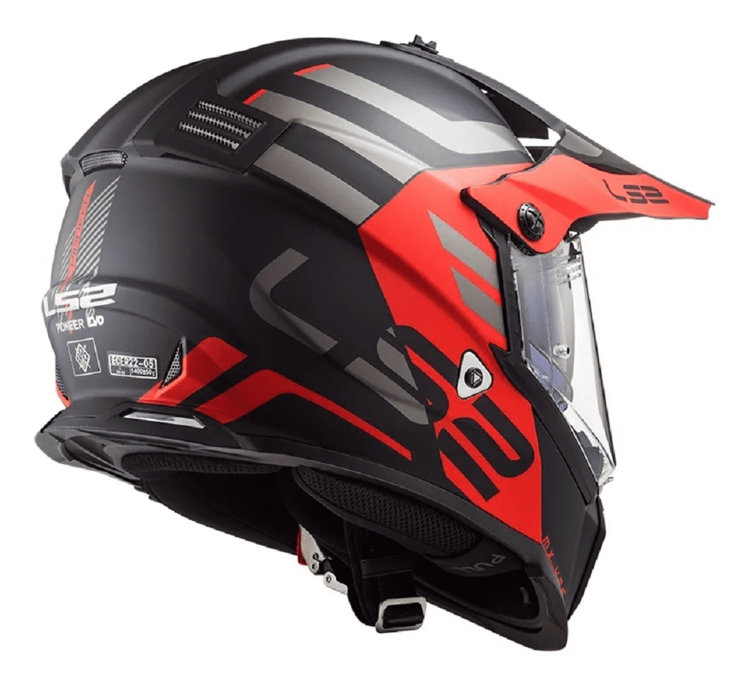 LS2 MX436 ADVENTURER NEGRO ROJO MATE | All Road